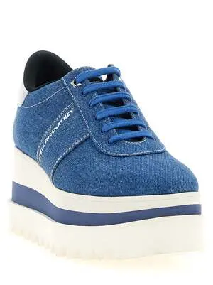Stella McCartney Sneakelyse" Denim Platform Sneakers - Blue