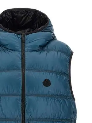 Moncler Panestrel Quilted Vest With Hood - Blue