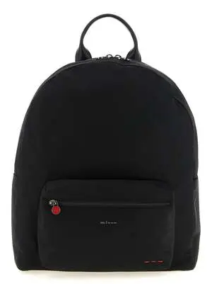 Kiton Backpack With Logo Detail - Black