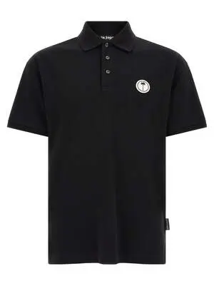 Palm Angels Logo Patch Polo Shirt - Black