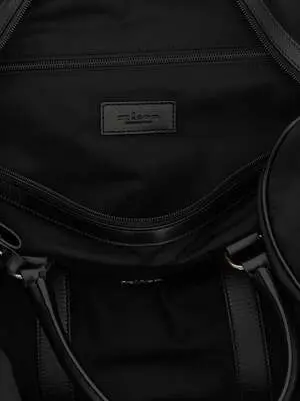 Kiton Weekend' Duffel Bag In Technical Fabric And Leather - Black