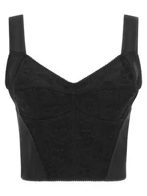 DOLCE & GABBANA Dolce & Gabbana 'Corsetteria' Lace And Jacquard Bustier Top