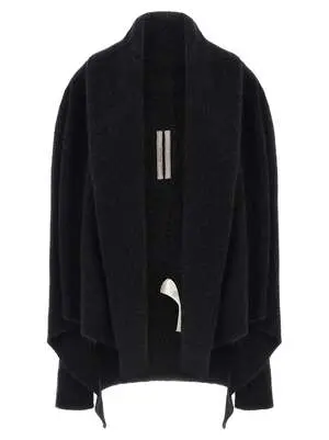 Rick Owens Hooded Medium Wrap Cardigan - Black