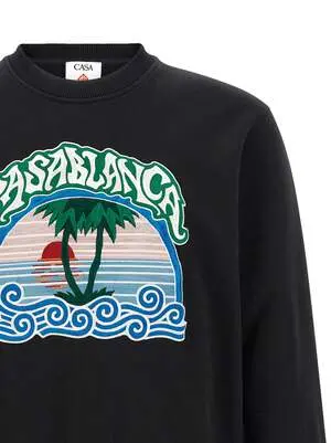 Casablanca Palm Tree Emblem' Embroidered Sweatshirt