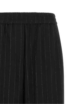 Brunello Cucinelli Micro Sequin Pinstripe Pants