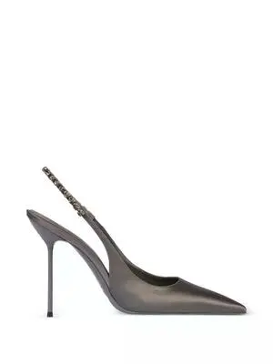 Paris Texas Lidia Crystal-embellished Slingback Pumps - Grey