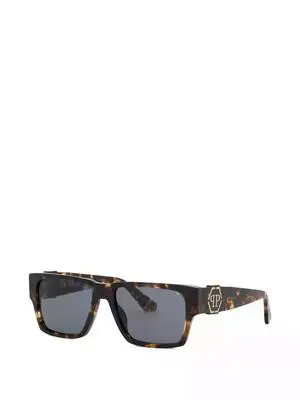 Philipp Plein Tortoiseshell-effect Rectangle-frame Sunglasses
