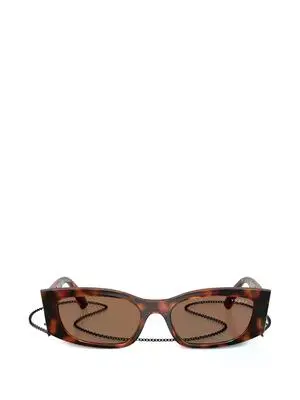 VOGUE EYEWEAR Tortoiseshell-effect Rectangle-frame Sunglasses - Brown