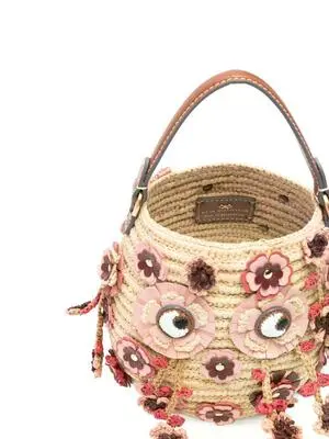 ANYA HINDMARCH Floral Embellished Tote Bag - Neutrals