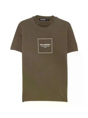 Karl Lagerfeld Logo-print Crew-neck Cotton T-shirt - Green