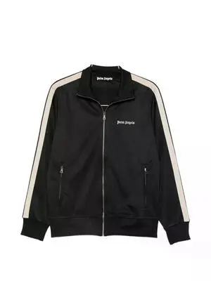 Palm Angels Embroidered-logo Zip-up Sweatshirt - Black