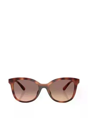 COACH Tortoiseshell-effect Logo-plaque Sunglasses - Brown