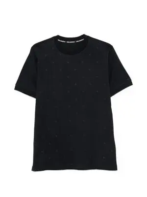 Karl Lagerfeld Monogram-embroidered T-shirt - Blue