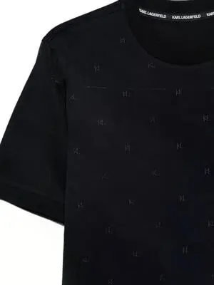 Karl Lagerfeld Monogram-embroidered T-shirt