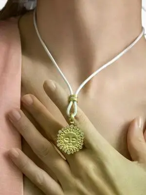 LEIGH MAXWELL Diamond Pavé Leather Cord Necklace