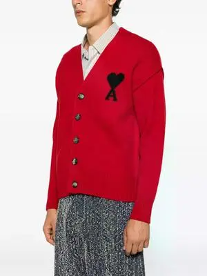 AMI Paris De Coeur Wool Cardigan