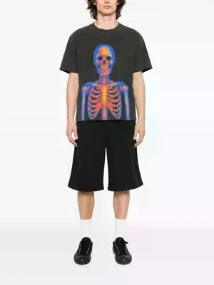 MELT Skeleton-print Cotton T-shirt - Black