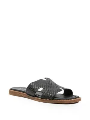 SERGIO MORETTI FIRENZE Woven Leather Flat Sandals