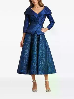 Tadashi Shoji Renwick Portrait Draped Midi Dress