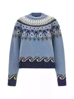 Alanui Jacquard-knit Sweater - Blue