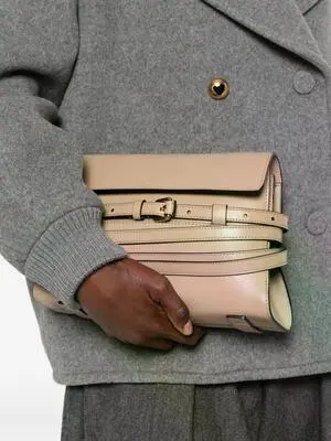 Moschino Tie Me Belt Detail Shoulder Bag - Neutrals