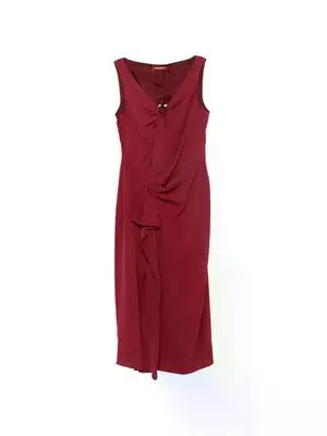 Max Mara Draped V-neck Midi Dress - Red