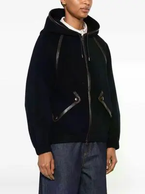 Sandro Leather-trimmed Hooded Jacket