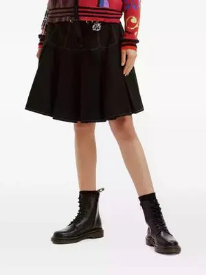 CHOPOVA LOWENA Bevo Pleated Carabiner-detail Skirt - Black