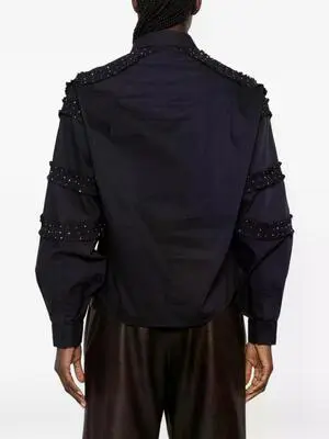 Sandro Crystal-embellished Ruffled-detail Shirt