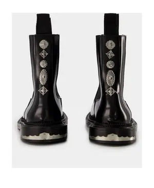 TOGA VIRILIS Stud-embellished Leather Ankle Boots
