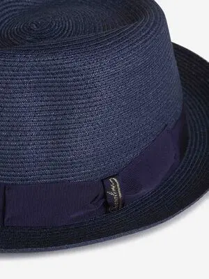 Borsalino Straw Fedora With Wide Brim