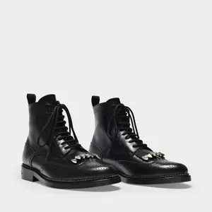 TOGA VIRILIS Silver-detail Lace-up Boots