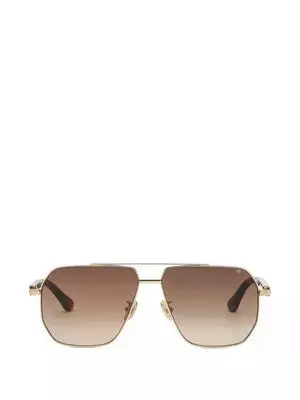Philipp Plein Tortoiseshell-effect Geometric-frame Sunglasses - Brown