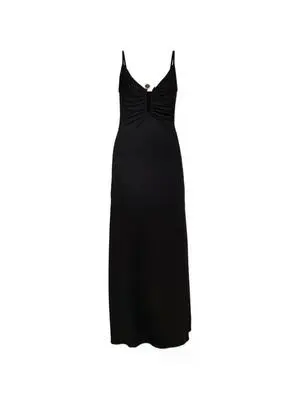 Christopher Esber Droplet Crystal Ruched Maxi Dress - Black