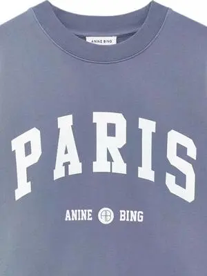 ANINE BING Miles Sweatshirt "paris University" Washed French Terry Pullover