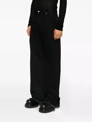 Rick Owens Geth Raw-cut Wide-leg Jeans - Black