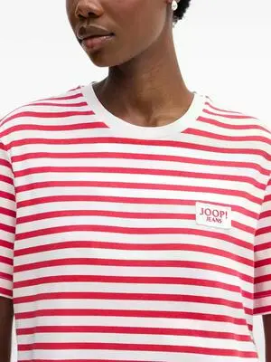 JOOP! Striped Cotton T-shirt With Logo Patch