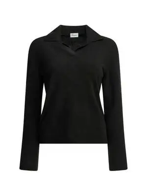 SEMPER Cashmere Polo-collar Sweater - Black