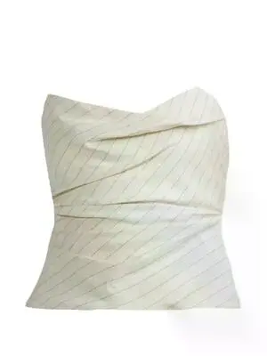 THE SEI Striped Cowl Neck Blouse - Neutrals