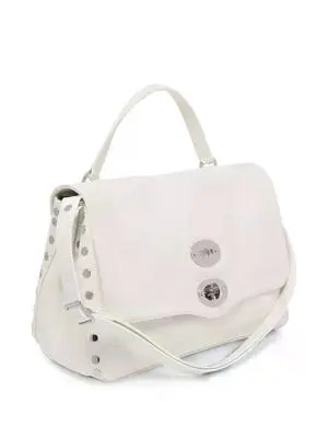 ZANELLATO Small Postina Stud-embellished Leather Tote Bag - White