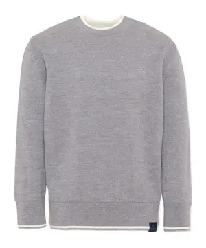 Paul & Shark Logo-embroidered Contrast-trim Sweater - Gray