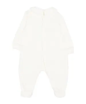 Moschino Teddy Bear Footed Romper, Bib, And Hat Set