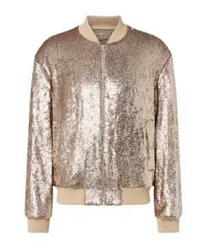 Dries Van Noten Sequined Bomber Jacket - Nude