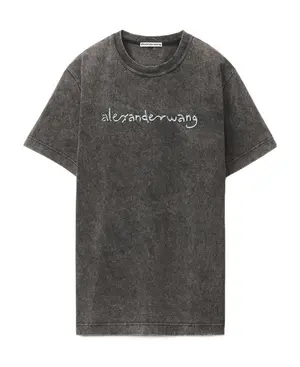 Alexander Wang Distressed Logo T-shirt - Black