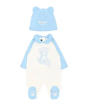Balmain Bodysuit And Beanie Set - White