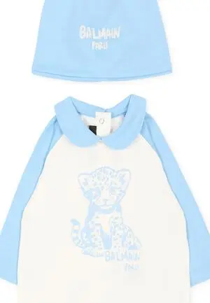 Balmain Bodysuit And Beanie Set