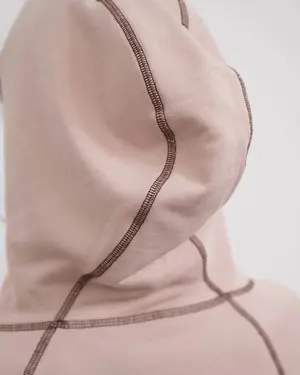 BASERANGE Fold Contrast-stitch Raglan-sleeve Hoodie