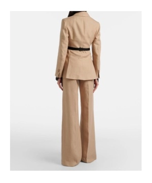 Max Mara Big Pleated Linen Wide-leg Pants