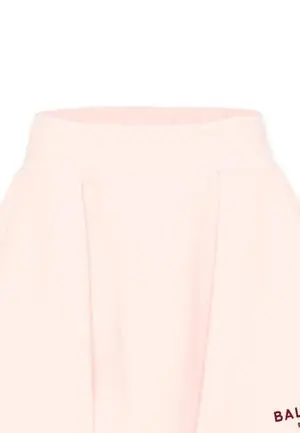 Balmain Logo-print Pleated Flared Skirt