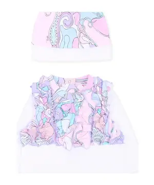 Emilio Pucci Two-piece Set: Ruffled Bodysuit And Hat